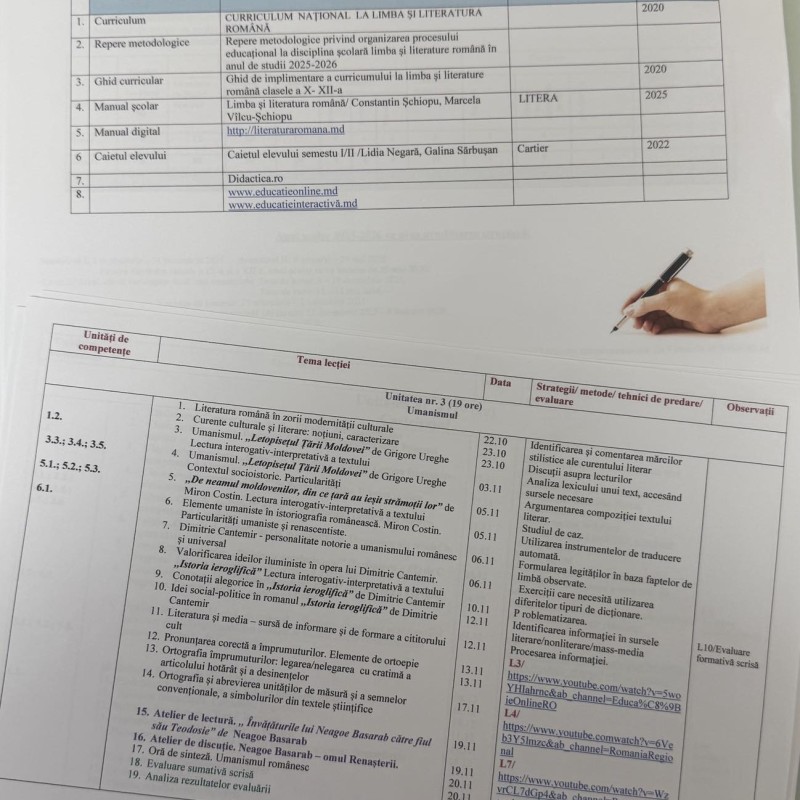 Proiect didactic de lungă durată la limba și literatura română, clasa a ...