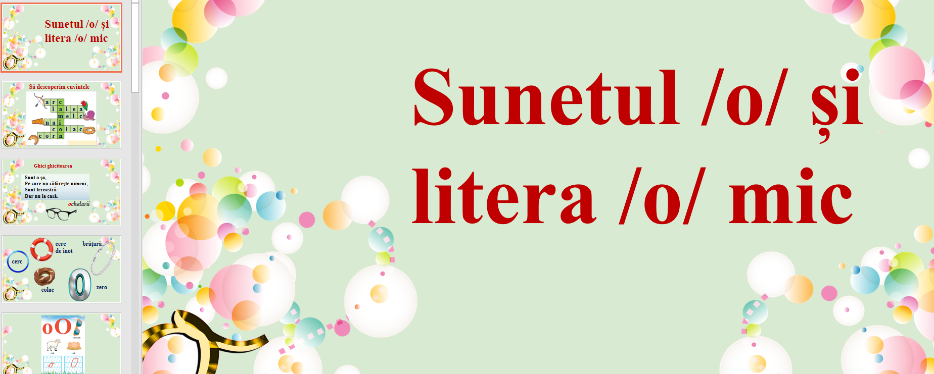L.Lit.Română. Clasa I-âi. Sunetul [o] şi litera de tipar o. Litera o ...